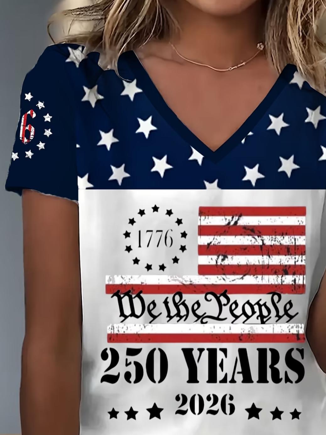 Women's Short Sleeve T-shirt Summer White Text Letters Printing V Neck ...