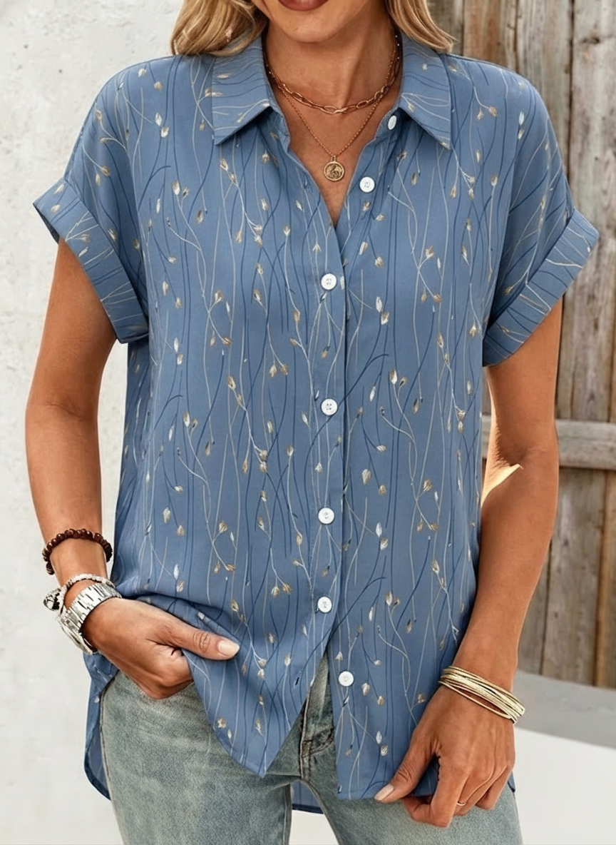 Shirt Collar Leaf Loose Casual Shirt | zolucky
