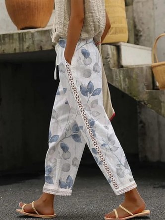 Floral Lace Casual Loose Pants | zolucky