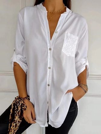 Buckle Casual Shirt Collar Shirt | zolucky
