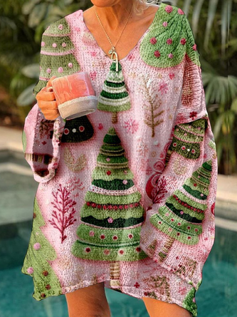 Casual V Neck Christmas Sweater | zolucky