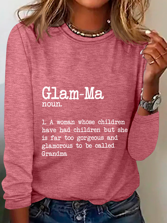 Glam-Ma Dictionary Definition Grandma Casual Long Sleeve Shirt | zolucky