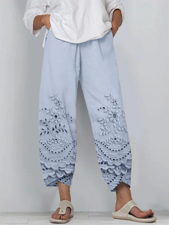 Women's Spring Floral Print Casual Pants | zolucky