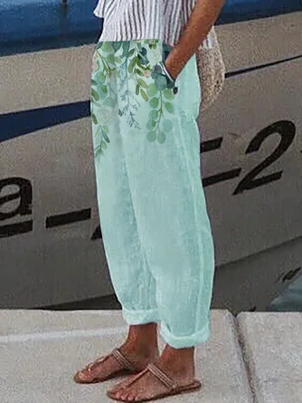 Women's Floral Print Casual Pants | zolucky
