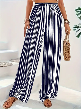 Loose Striped Simple Pants | zolucky