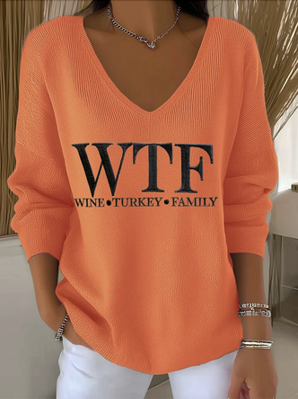 Casual V Neck Sweater | zolucky