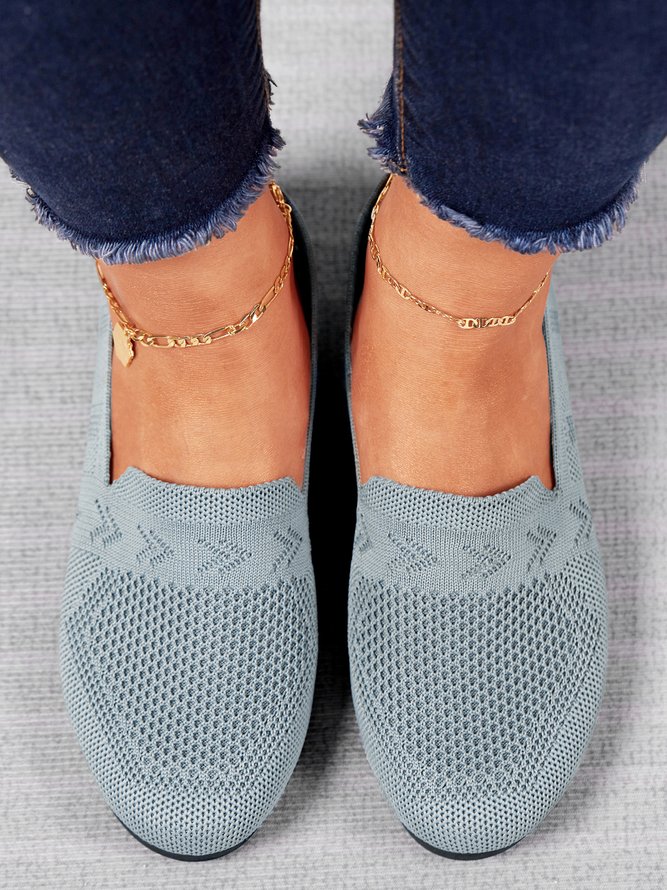 Women's Breathable Mesh Fabric Flat Shoes | zolucky