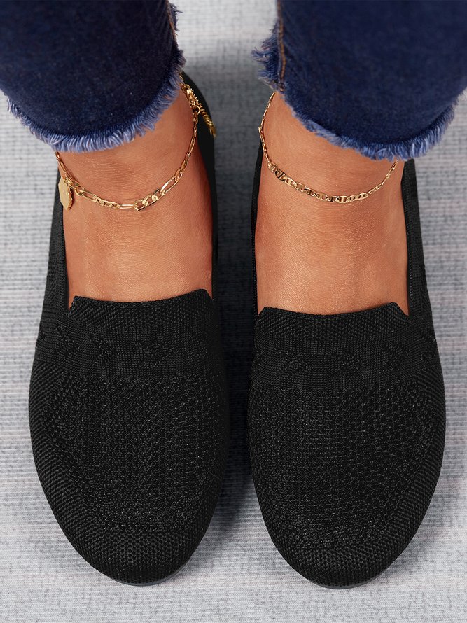 Women's Breathable Mesh Fabric Flat Shoes | zolucky