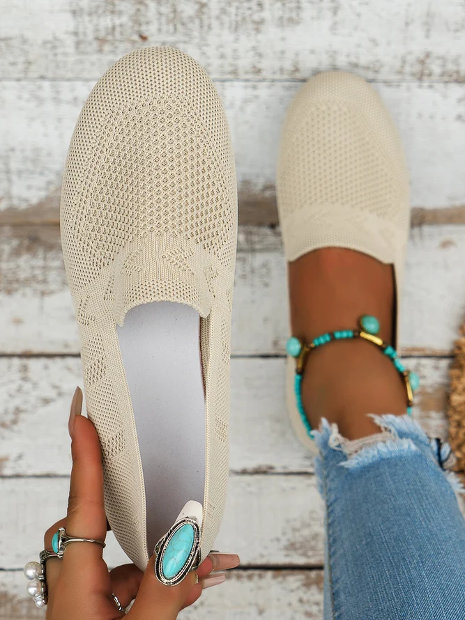 Women's Breathable Mesh Fabric Flat Shoes | zolucky